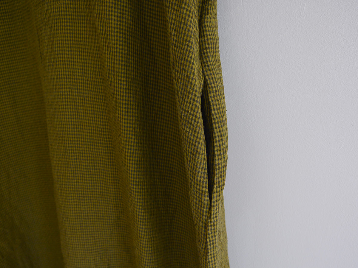 23ab_012_check_dress_grassgreenmilitary_dl03 - MAKIE HOME